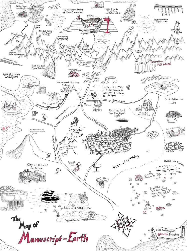"The Map of Manuscript Earth" by redpenblackpen | Redbubble