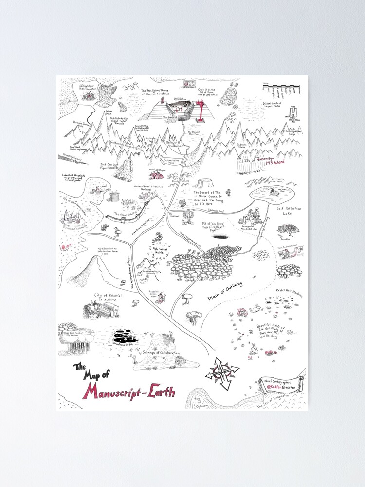 "The Map of Manuscript Earth" Poster for Sale by redpenblackpen | Redbubble