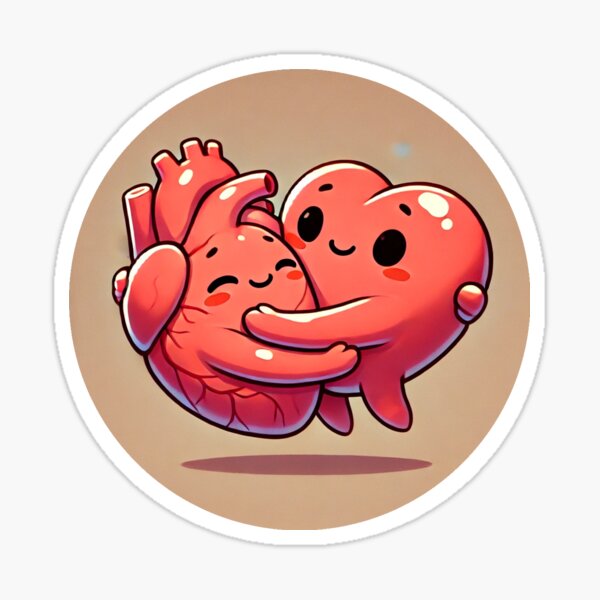 "`hearts hugging" Sticker for Sale by javelinc | Redbubble