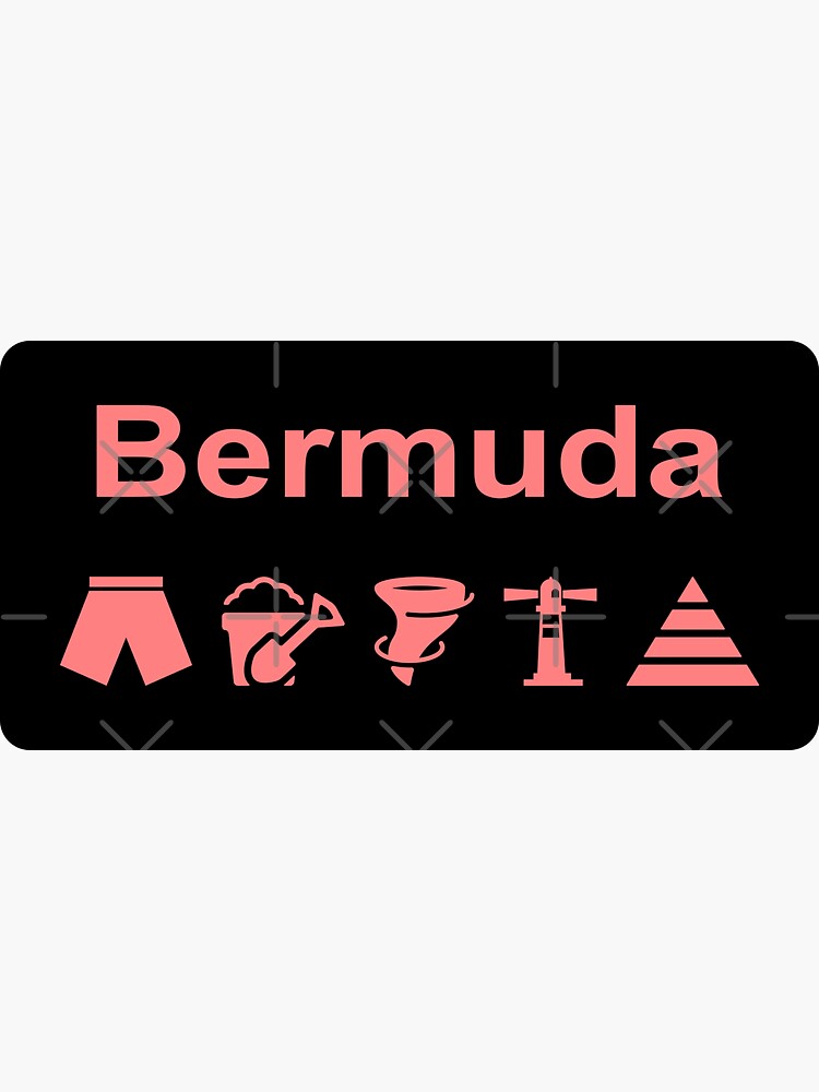"Bermuda Pink Icons Dark Color" Sticker for Sale by TinyStarAmerica ...