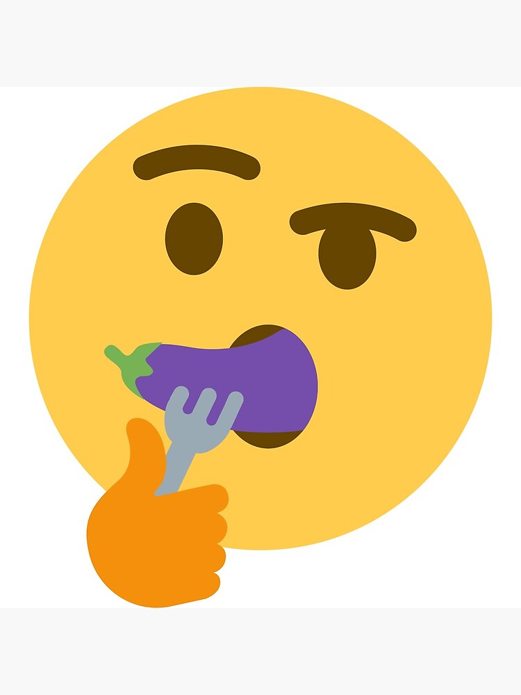 Lámina fotográfica «Emoji comiendo berenjena» de moji-merch | Redbubble