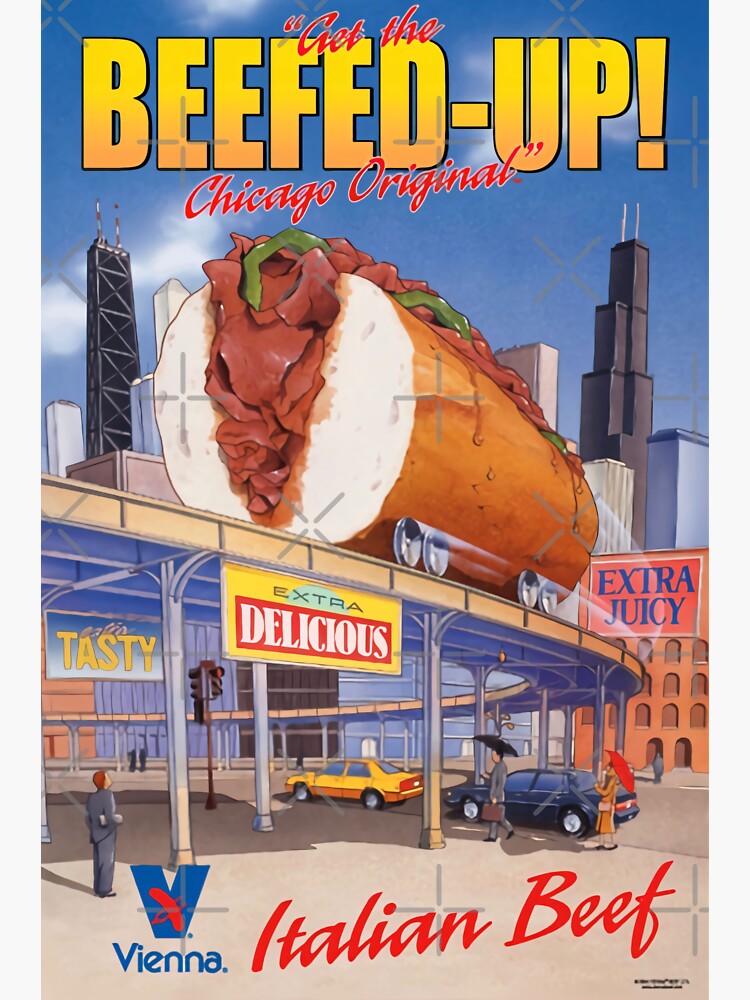 "Vienna Beef Italian Beef Poster" Sticker for Sale by TheRDA | Redbubble