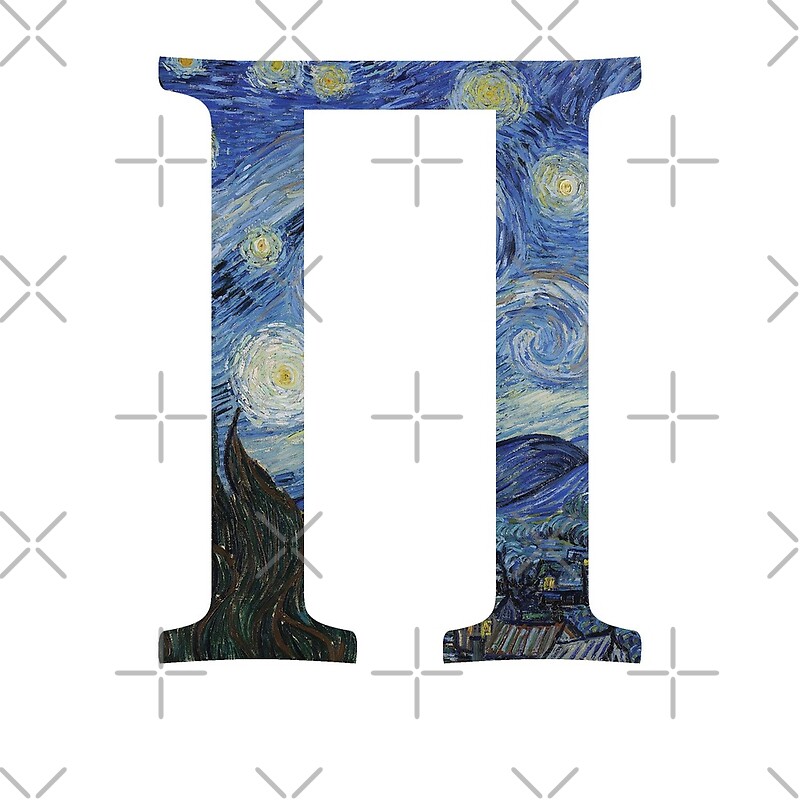 "Starry Night Alphabet - Π" by Evelyn Montgomery | Redbubble