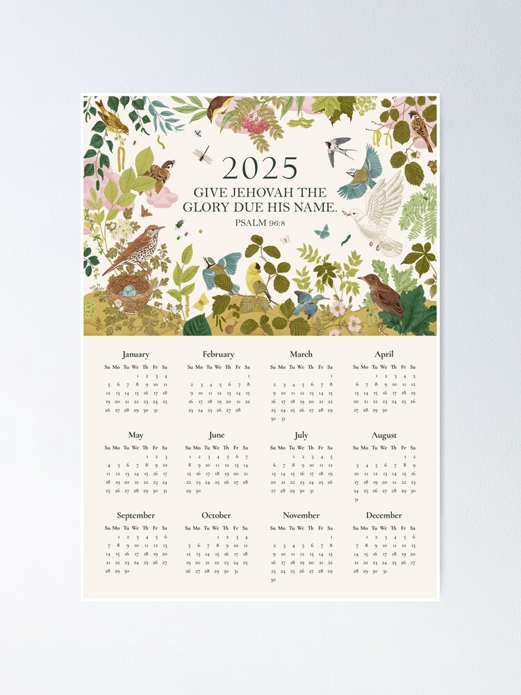 "2025 Year Text Calendar (Birds & Insects)" Poster for Sale by Paper ...