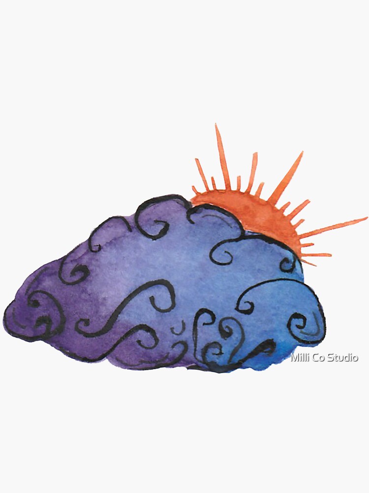 "Watercolor Storm Cloud" Sticker for Sale by quirkyandkind | Redbubble