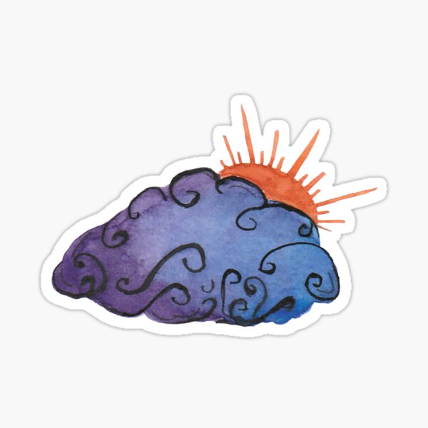"Watercolor Storm Cloud" Sticker for Sale by quirkyandkind | Redbubble
