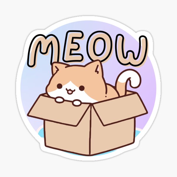 "Cute Cat Meow" Sticker for Sale by RefxwsArt | Redbubble