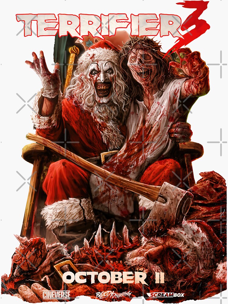 "Terrifier 3 Vintage" Sticker for Sale by MarkGreenawalt | Redbubble