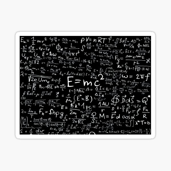 "Physics Equations" Sticker for Sale by ricemann | Redbubble