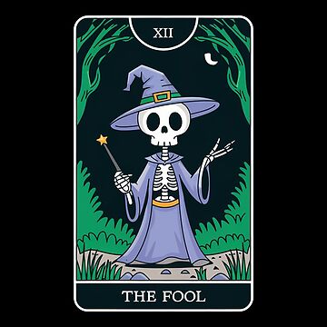"The Fool Skeleton Tarot Card - Spooky Halloween Witch Design" Sticker ...