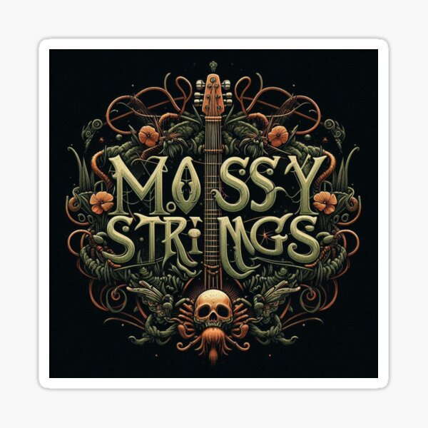 "Mossy Strings Brand " Sticker for Sale by MossyStrings | Redbubble