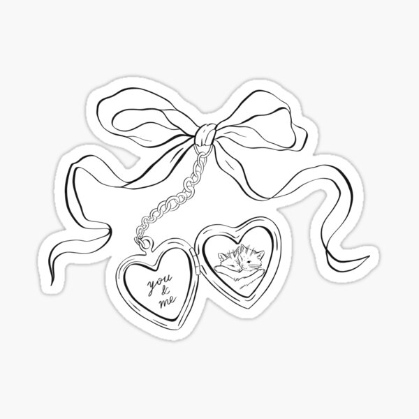 "heart locket cats" Sticker for Sale by delicate-pov | Redbubble