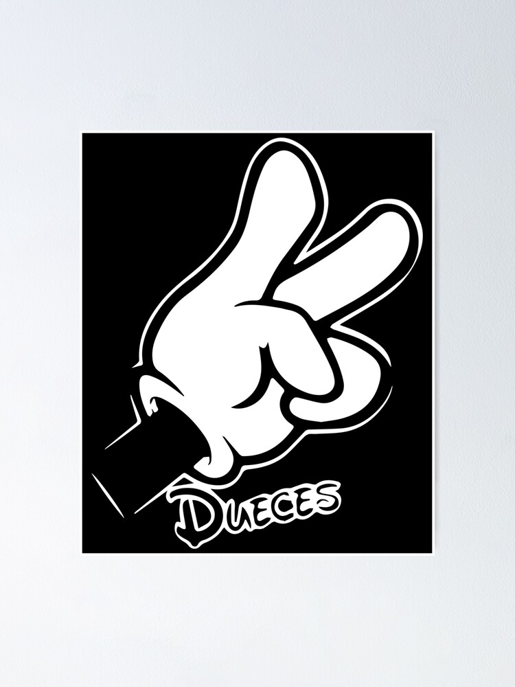"DUECES Peace Sign White Gloves New Black Mens California Tee ...