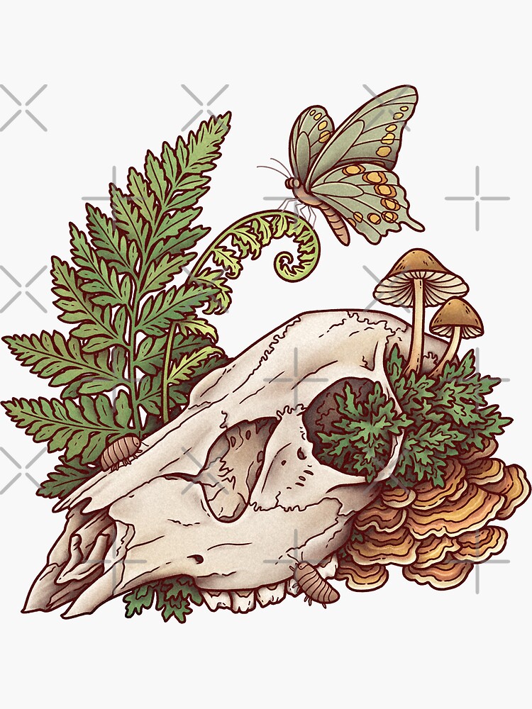 "Decay Doe Deer Skull Vulture Culture Green Witch Vintage Gothic Occult ...