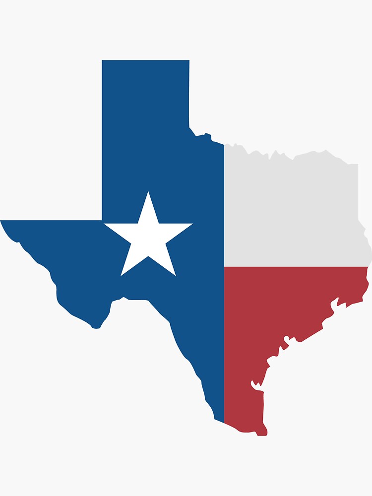 "Texas map flag. Graphic Design" Sticker by DenysHolovatiuk | Redbubble