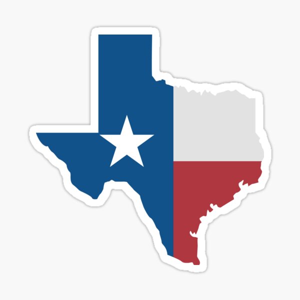 "Texas map flag. Graphic Design" Sticker by DenysHolovatiuk | Redbubble