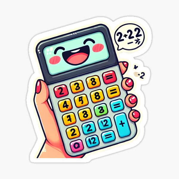 "Laughing Calculator Sticker" Sticker for Sale by devMohaned | Redbubble