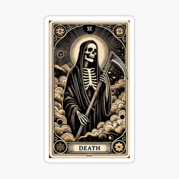 "Tarot Card Death Mystic Goth and Halloween-Inspired Stickers for ...