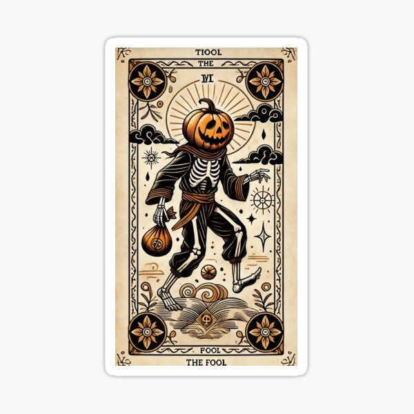 "Tarot Card The Fool Mystic Goth and Halloween-Inspired Stickers for ...