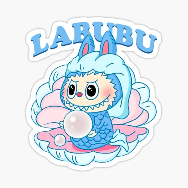 "POP MART Labubu Pearl Whale Cute Cartoon By Popmart" Sticker for Sale ...