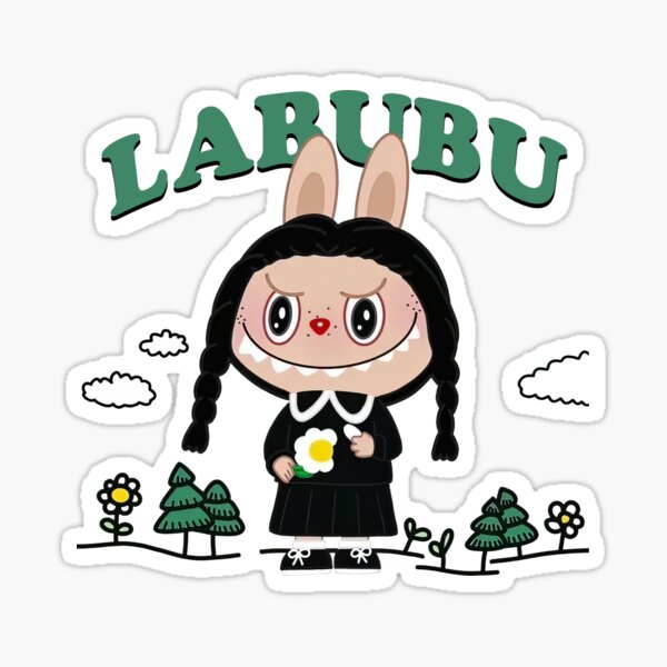 "POP MART Labubu Wednesday Addams Cute Cartoon By Popmart" Sticker for ...