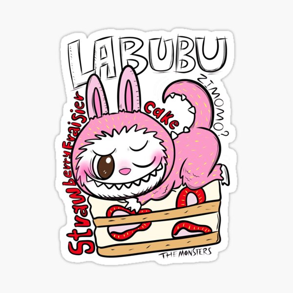 "POP MART Labubu Strawberry Cake Cute Cartoon By Popmart" Sticker for ...