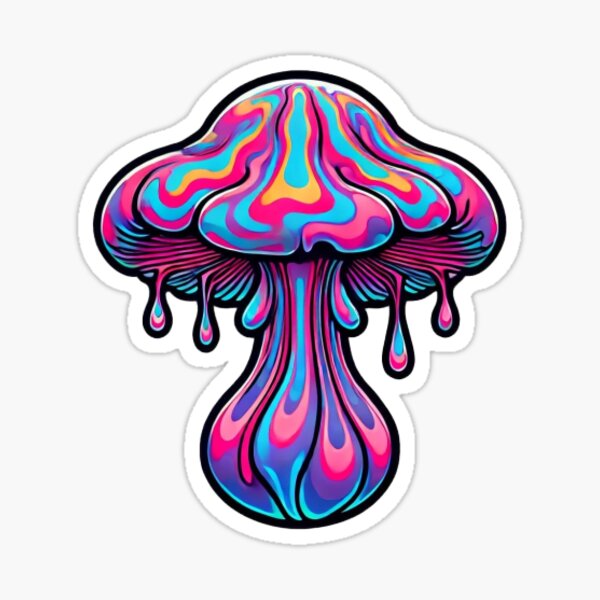 "Psychedelic Shroom Drip" Sticker for Sale by 71111DESIGNS | Redbubble