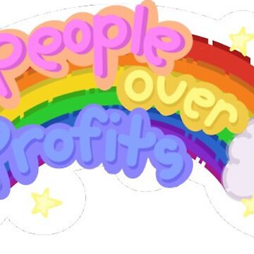 "People Over Profits " Sticker for Sale by DJs-Diatribes | Redbubble