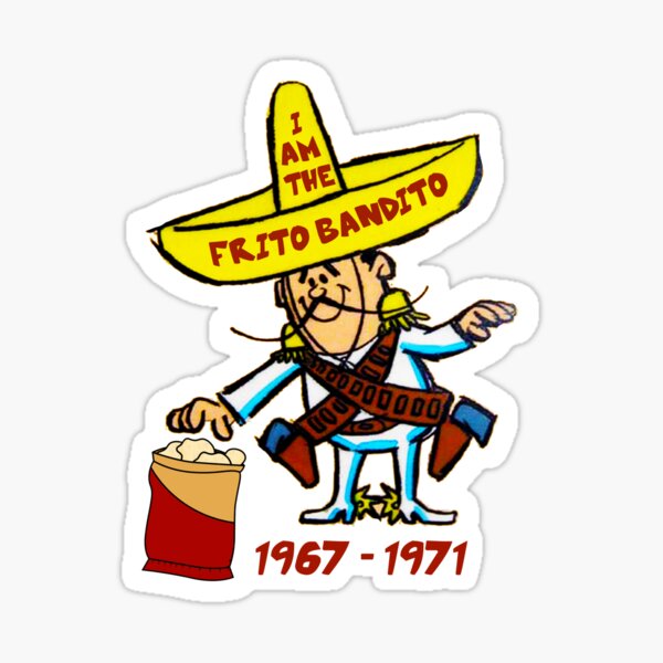 "Frito Bandito Retro Brand Logo " Sticker for Sale by TheMadAppleShop ...