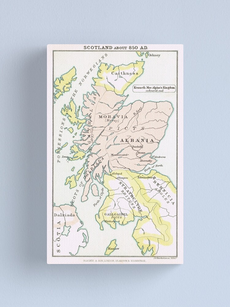"Map of Scotland in 850 AD" Canvas Print by artfromthepast | Redbubble