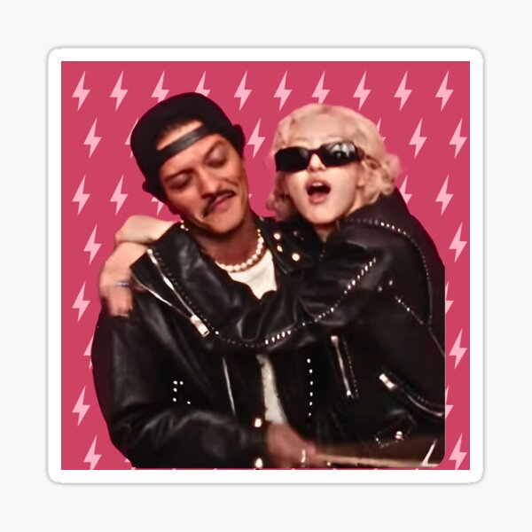 "Bruno Mars and Rose Apt," Sticker for Sale by ThemeBros | Redbubble
