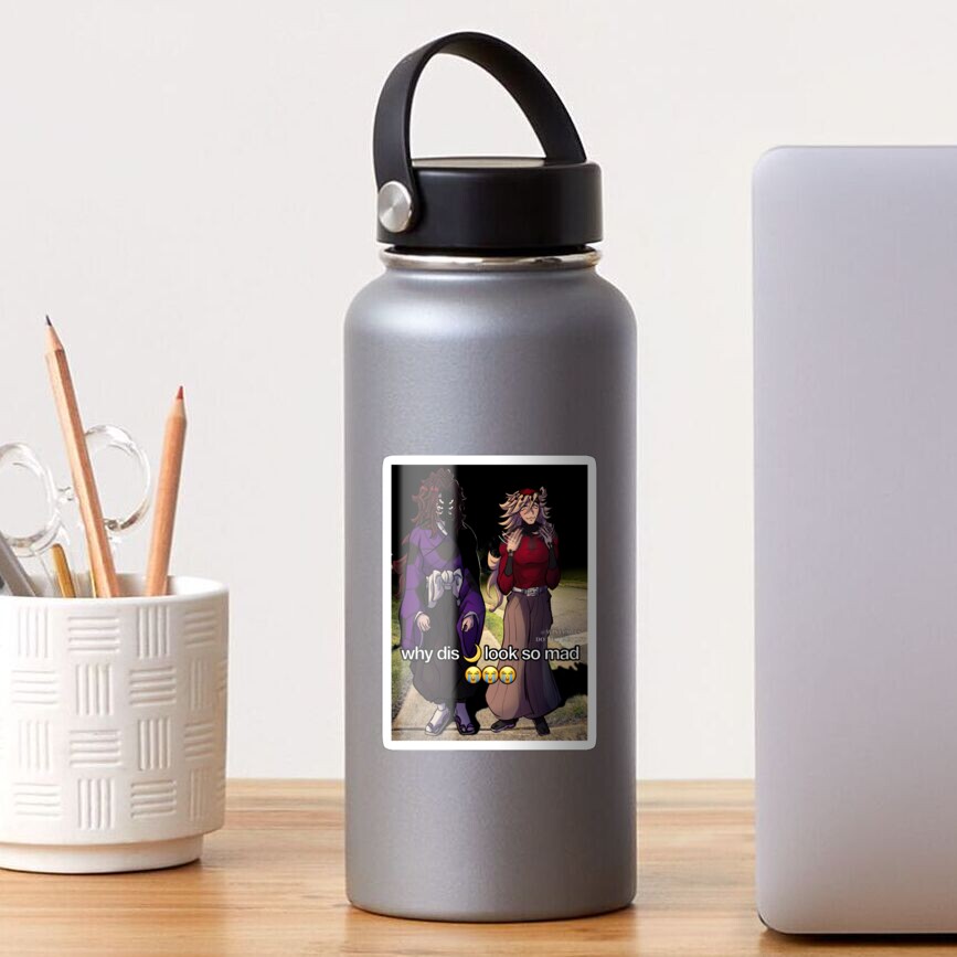 "Kokushibo and Douma Meme Redraw" Sticker for Sale by wistyarts | Redbubble