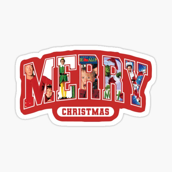 "Retro Christmas Movie" Sticker for Sale by kjanedesigns | Redbubble