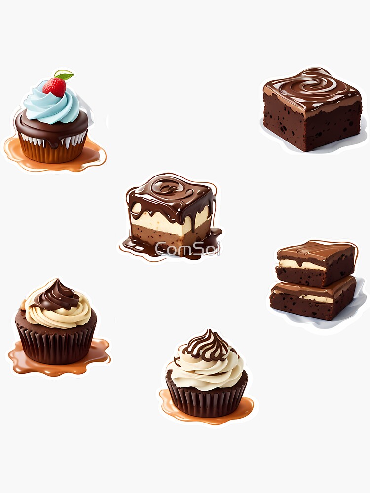 "brownie sticker, brownie stickers pack" Sticker for Sale by ...