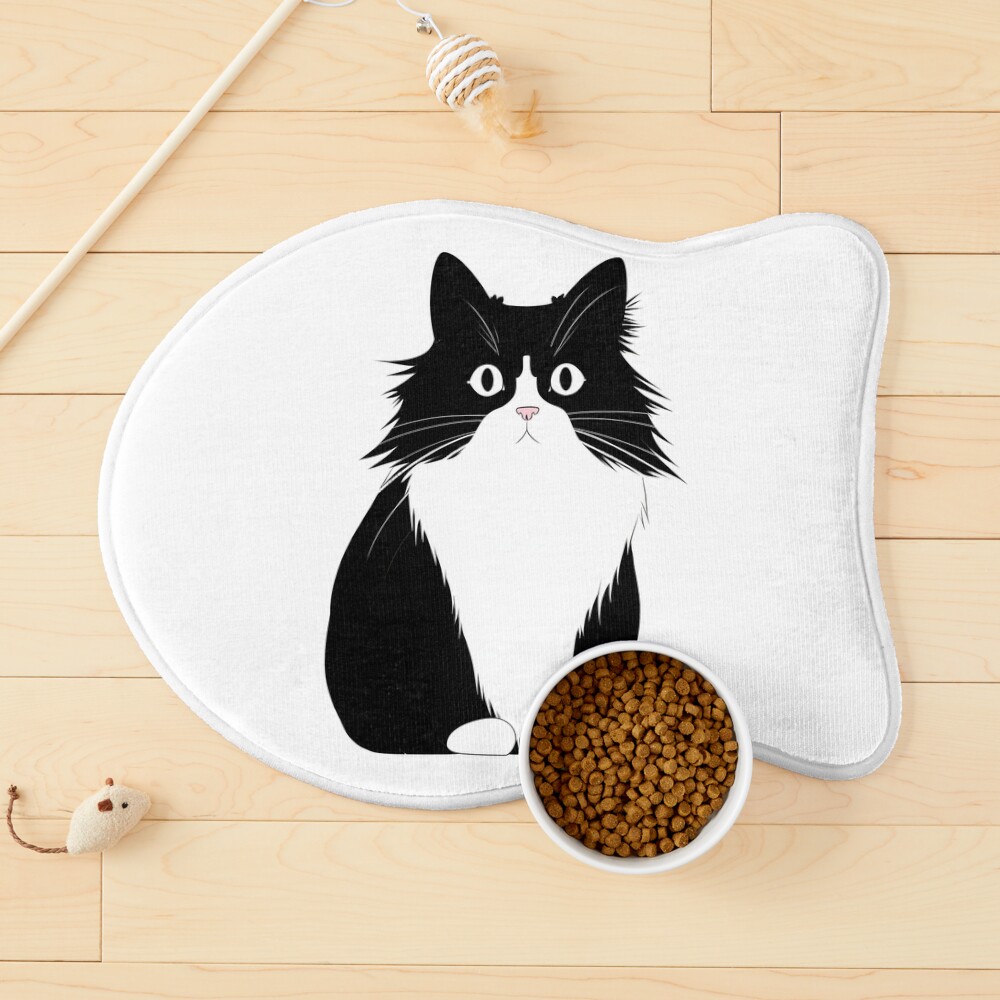 "Fluffy Tuxedo Cat,Easy Cat Drawing" Sticker for Sale by xiao xuans ...