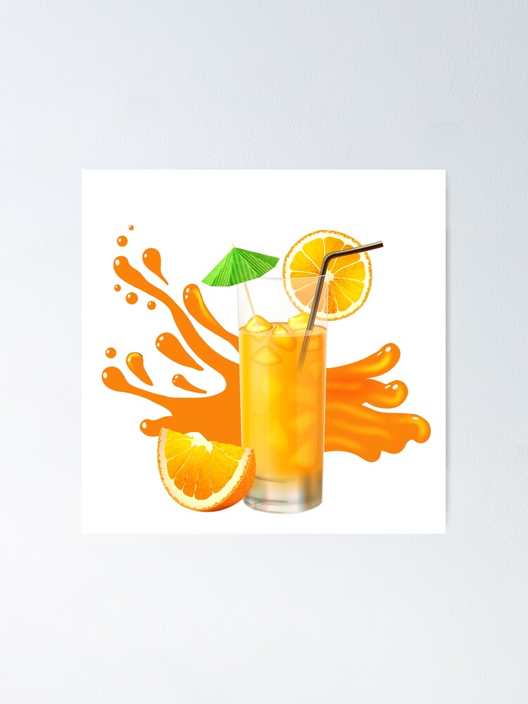 "orange juice splash " Poster by designbox01 | Redbubble