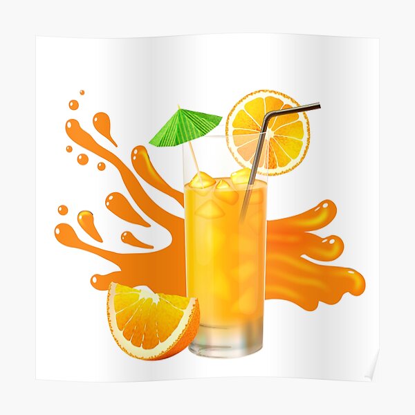 "orange juice splash " Poster by designbox01 | Redbubble
