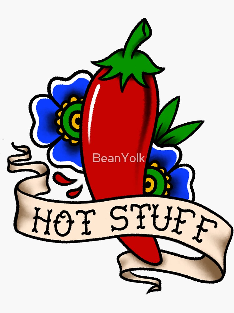 "Hot Stuff" Sticker for Sale by BeanYolk | Redbubble