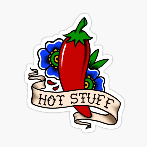 "Hot Stuff" Sticker for Sale by BeanYolk | Redbubble