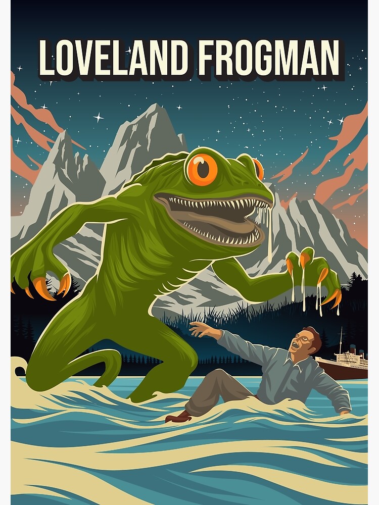 "Loveland Frogman Cryptid Vintage 1930 Travel Poster" Poster for Sale ...