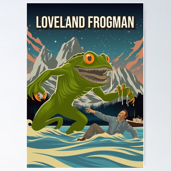 "Loveland Frogman Cryptid Vintage 1930 Travel Poster" Poster for Sale ...
