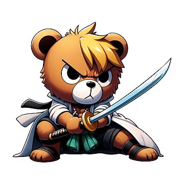 "Samurai Bear Warrior Ready for Battle" Sticker for Sale by Kwanbaba21 ...