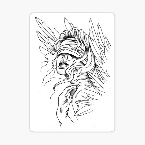 "Fallen angel." Sticker for Sale by NoraCipolla | Redbubble