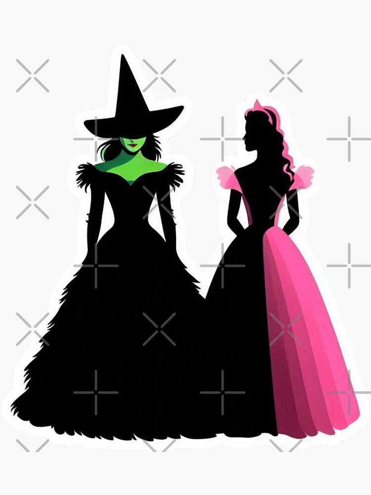 "Elphaba & Glinda Wicked the Musical" Sticker for Sale by NerdiPop ...
