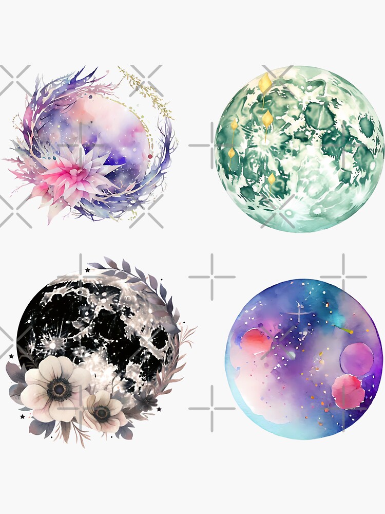 "Full Moons Sticker Pack" Sticker for Sale by Loot-Dragon | Redbubble