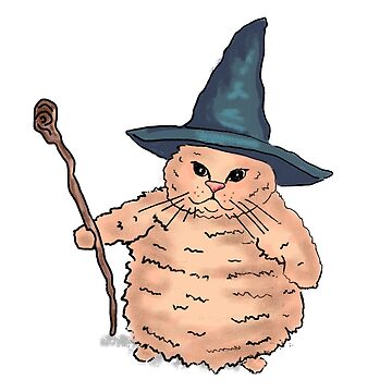 "Fat Wizard Cat" Sticker for Sale by Joako Zeta | Redbubble