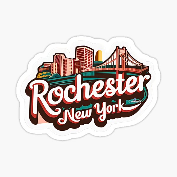 Rochester Sticker Rochester Print Black And White New York, Rochester