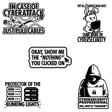 "Funny Cybersecurity Sticker Bundle" Sticker for Sale by PinkPlatypus ...