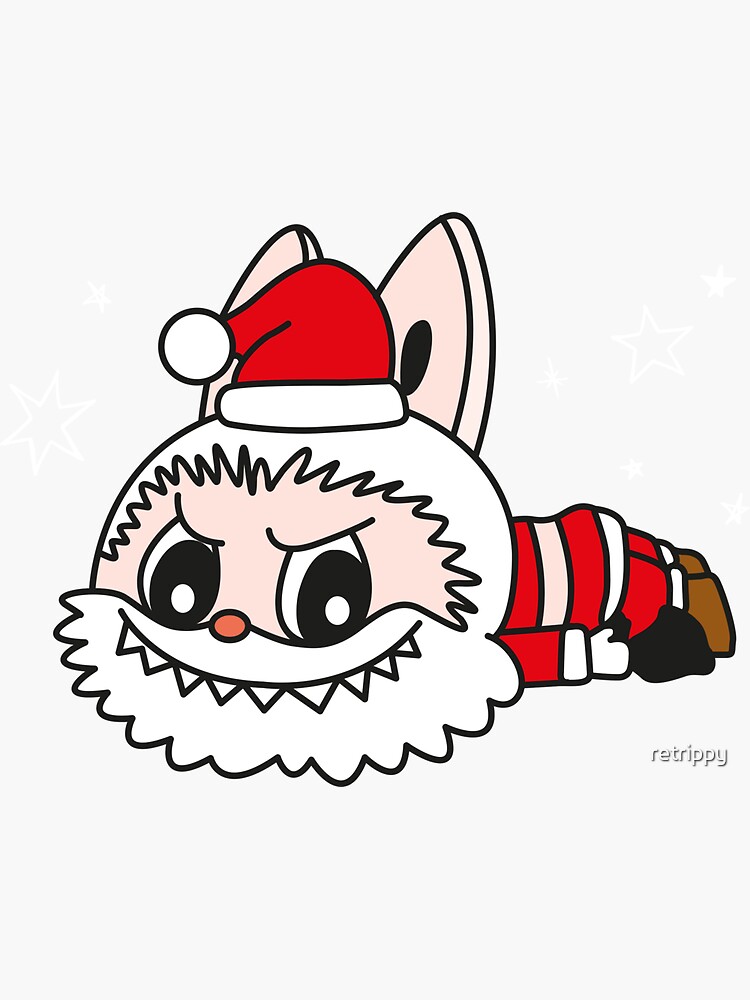 "Labubu Christmas sticker " Sticker for Sale by retrippy | Redbubble