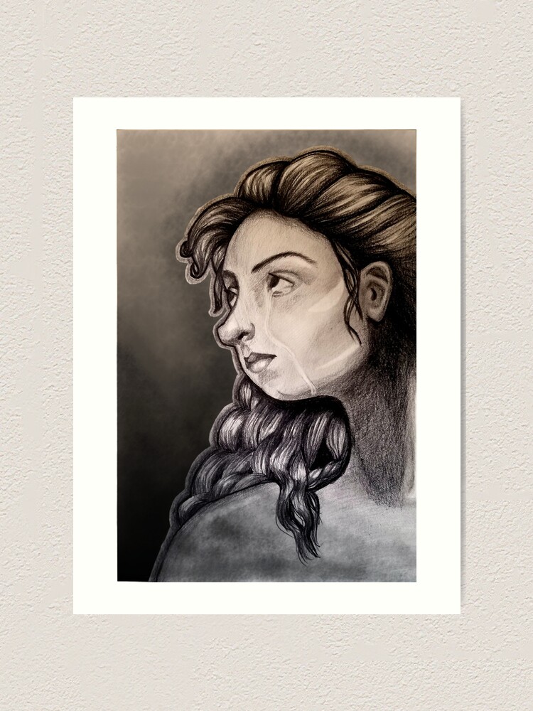 "Crying Renaissance Woman Pencil Drawing" Art Print by lilshopaterrors ...